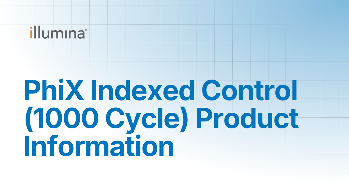 PhiX Indexed Control (1000 Cycle) Product Information | Illumina Knowledge