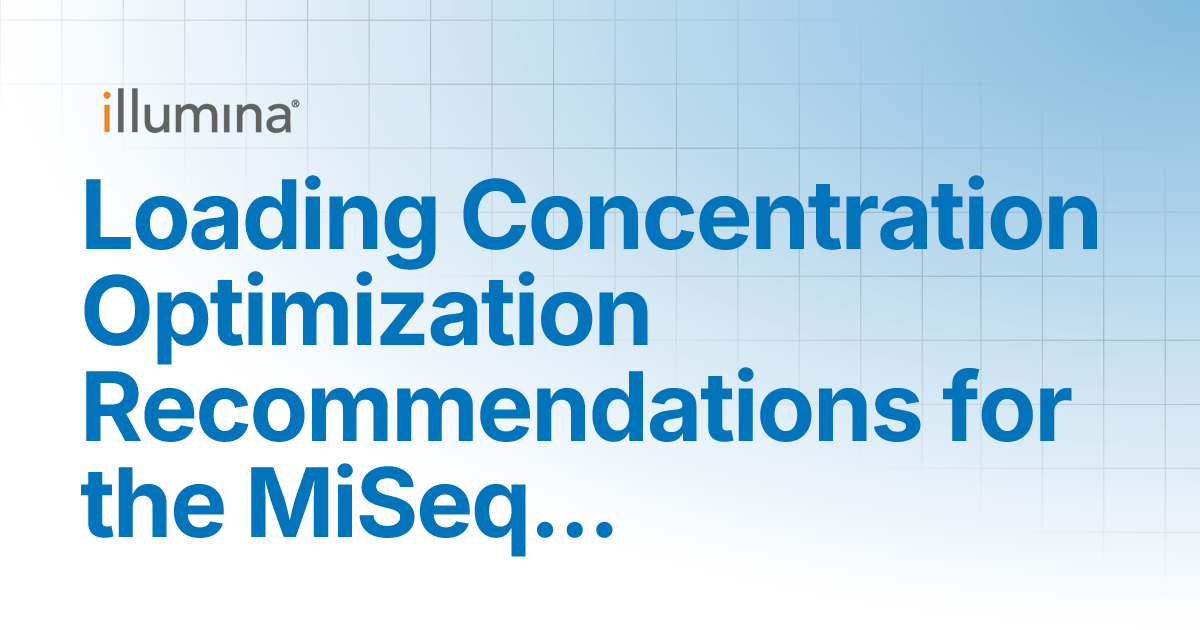 Loading Concentration Optimization Recommendations for the MiSeq i100 ...